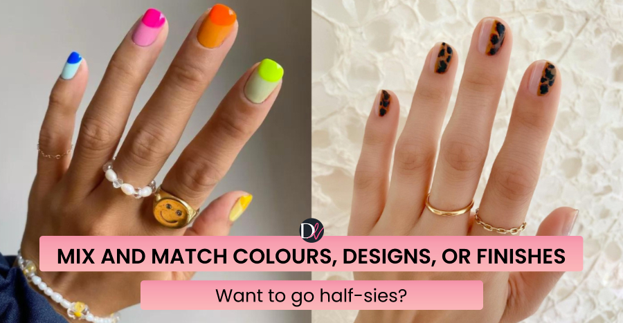 22 Half-sies Manicure Designs That Are Chic, Versatile, and Would Go ...