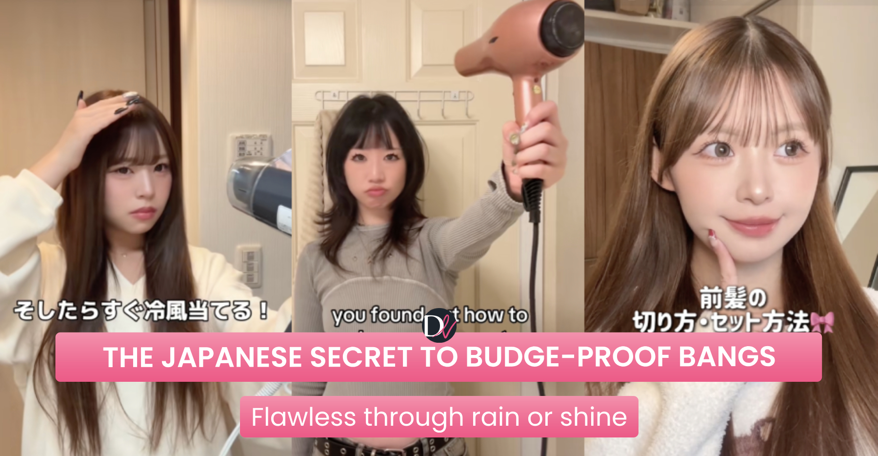 How Japanese Women Keep Their Bangs Perfect All Day, Even in Wind and ...